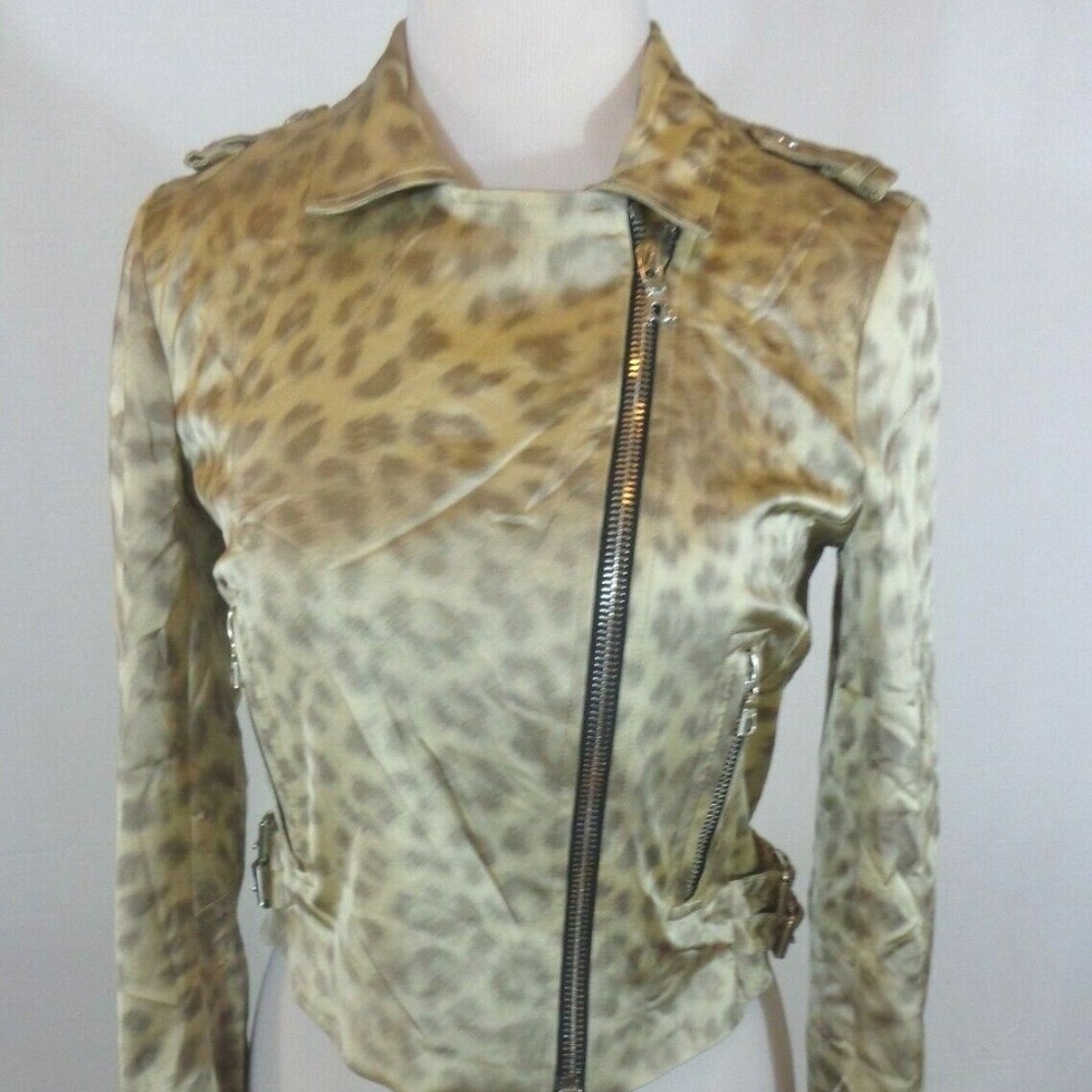 Alexis Designer Animal Print Zipper Jacket Medium - Gem